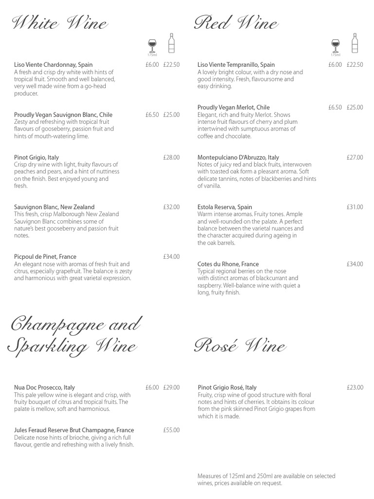 Sample Wine Menu | PDF | Wine | Rose Sample Wine Menu | PDF | Wine | Rose