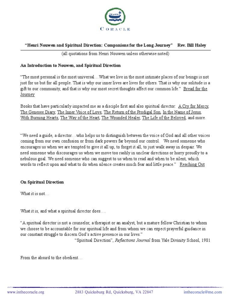Nouwen's Insights on Spiritual Direction | PDF | Jesus | Eucharist