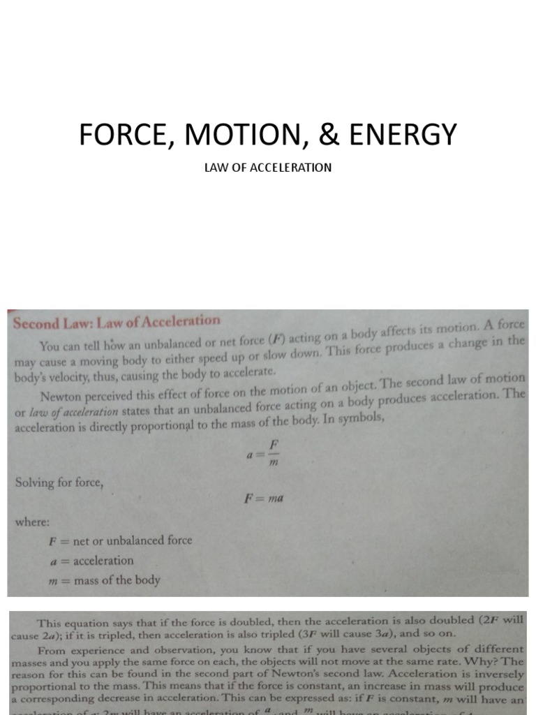 Force, Motion and Energy Explained | PDF