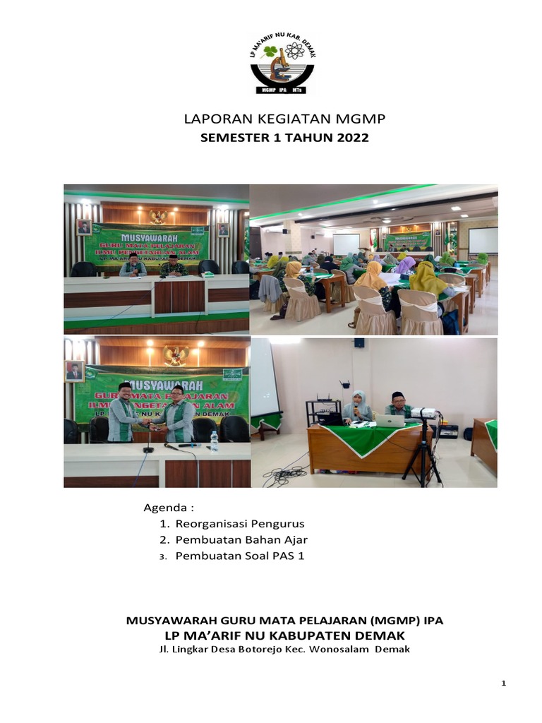 Lapoarn Kegiatan MGMP SMT 1 2022 | PDF | Karier & Perkembangan