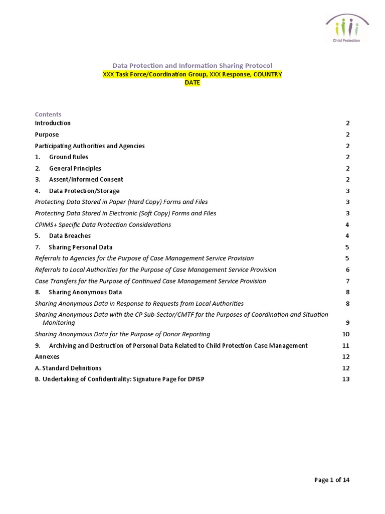 Cp Data Sharing Protocal Template Pdf Computer File Password 4014