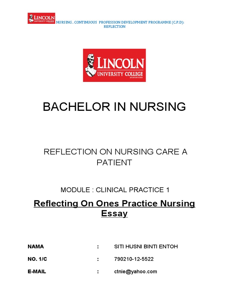 BACHELOR IN NURSING - Docx (Reflection) | PDF | Reflective Practice ...