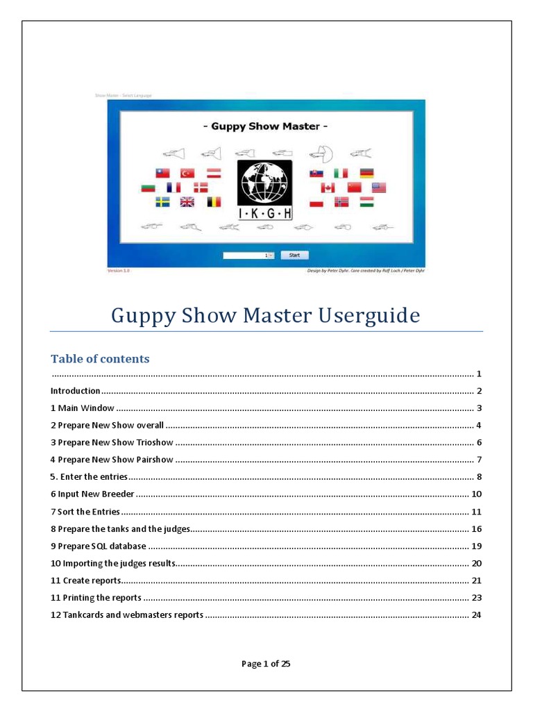 Userguide Guppy Show Master | PDF | Databases | Microsoft Access