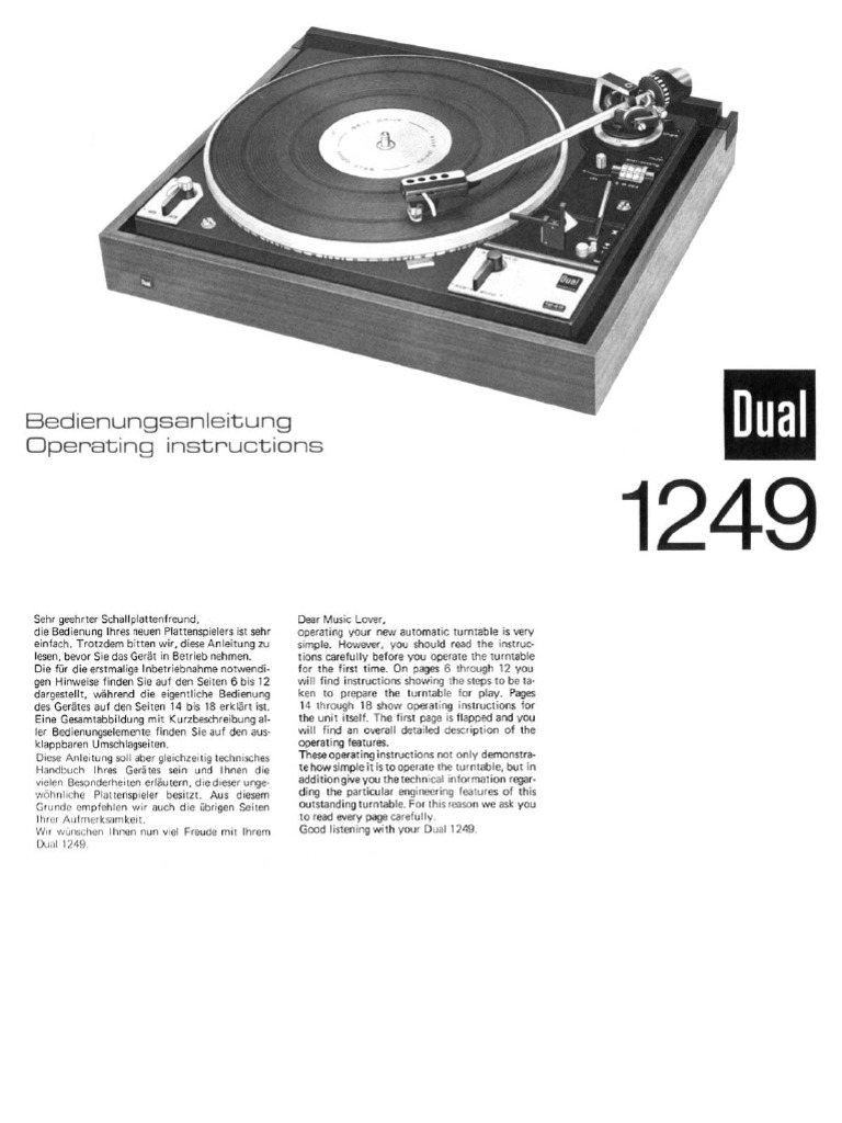 Dual 1249 Owners Manual | PDF