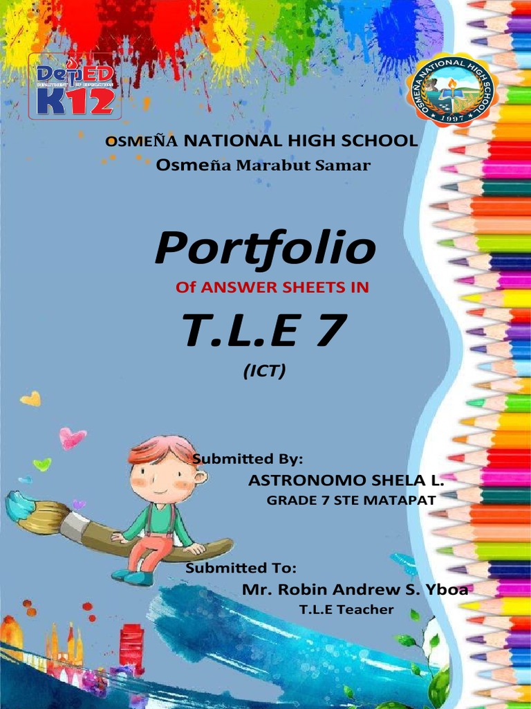 Portfolio T.L.E 7: National High School Osme | PDF | Language Arts ...