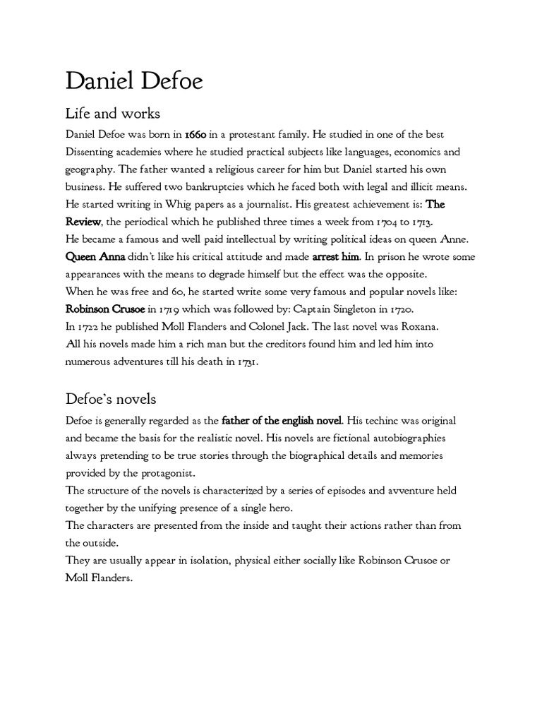 Daniel Defoe | PDF | Daniel Defoe | Novels