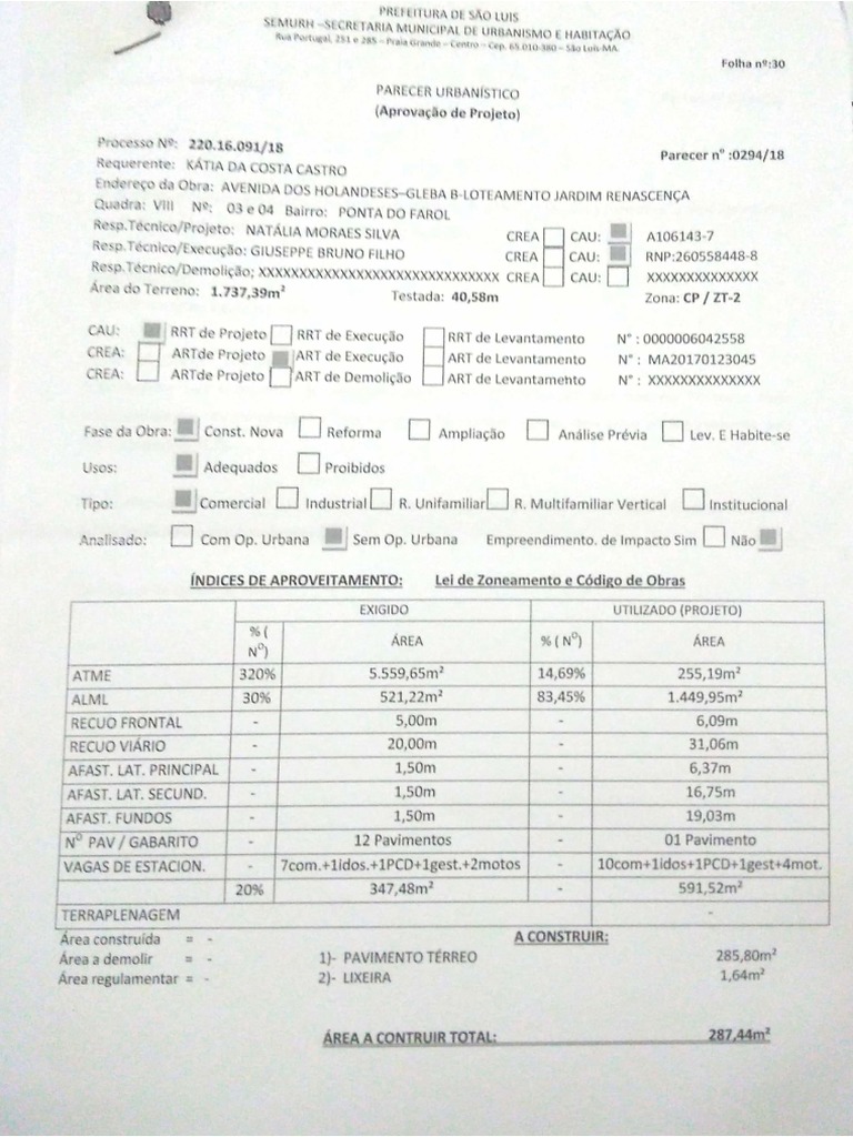 Modelo Parecer Urbanístico | PDF