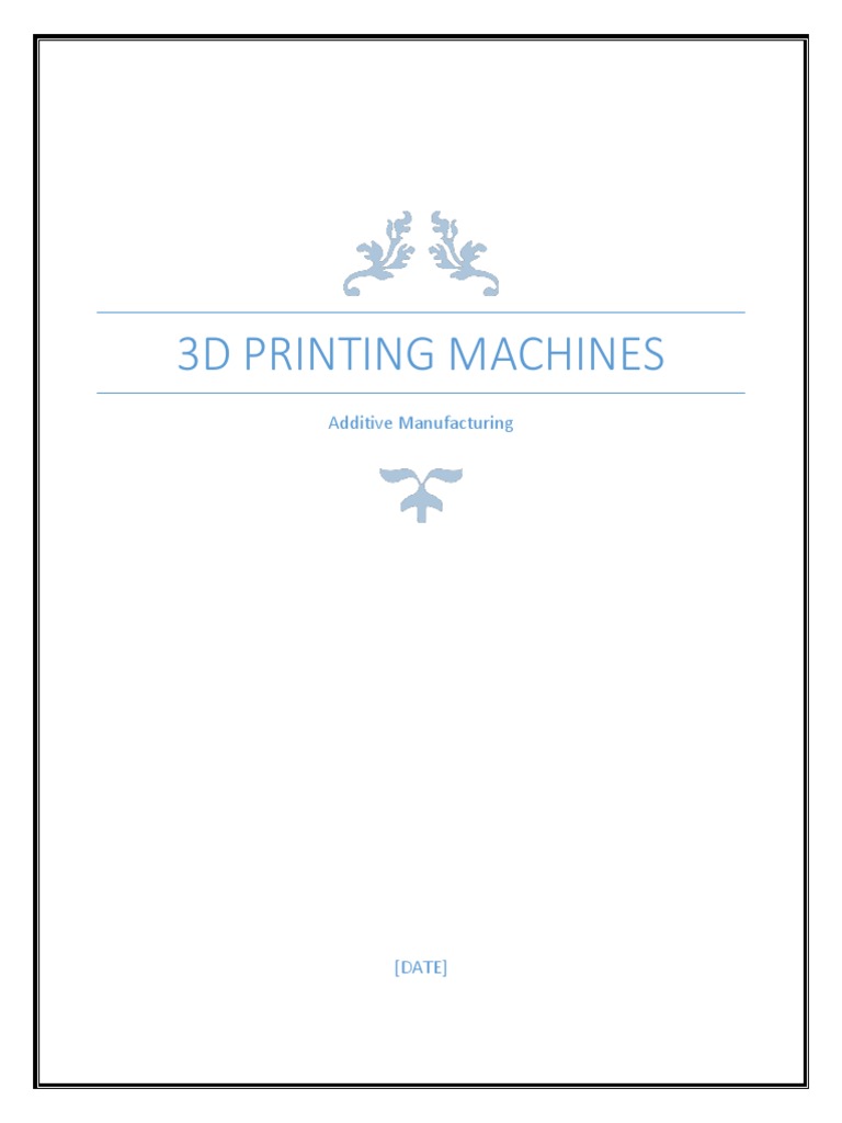 3D Printing Machines | PDF | 3 D Printing | Printer (Computing)