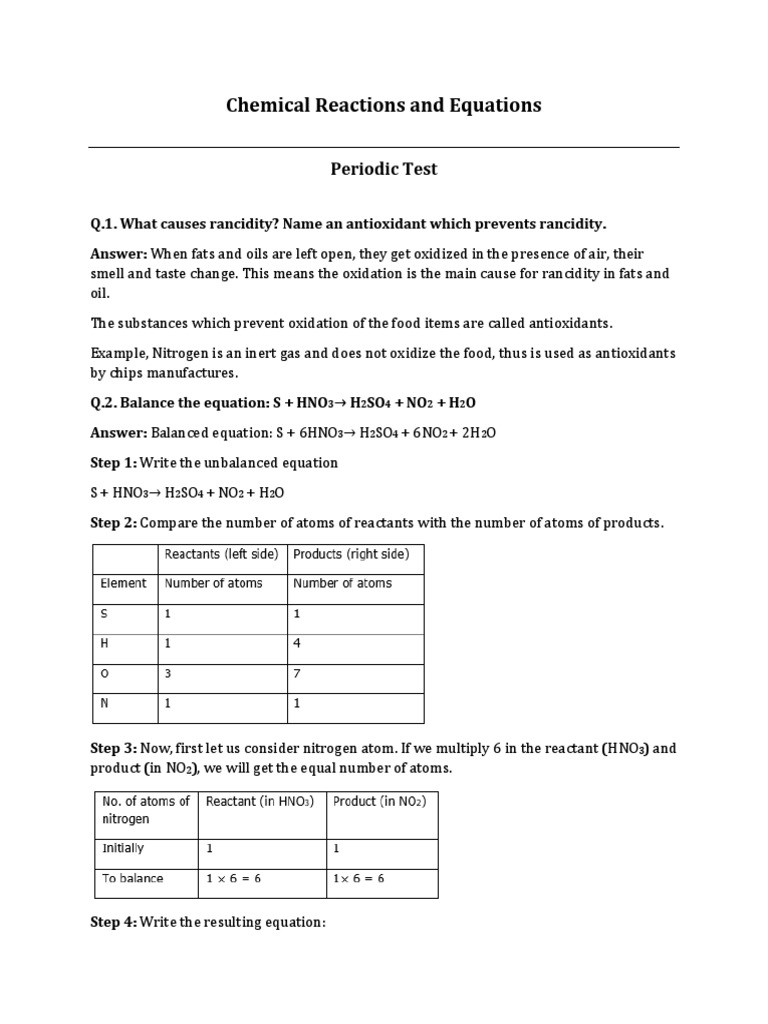 Chemical Reactions and Equations | PDF | Redox | Chemical Reactions