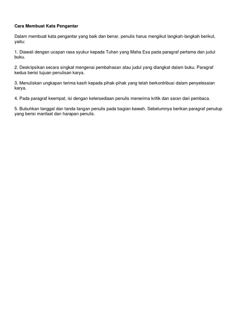 Cara Membuat Kata Pengantar | PDF