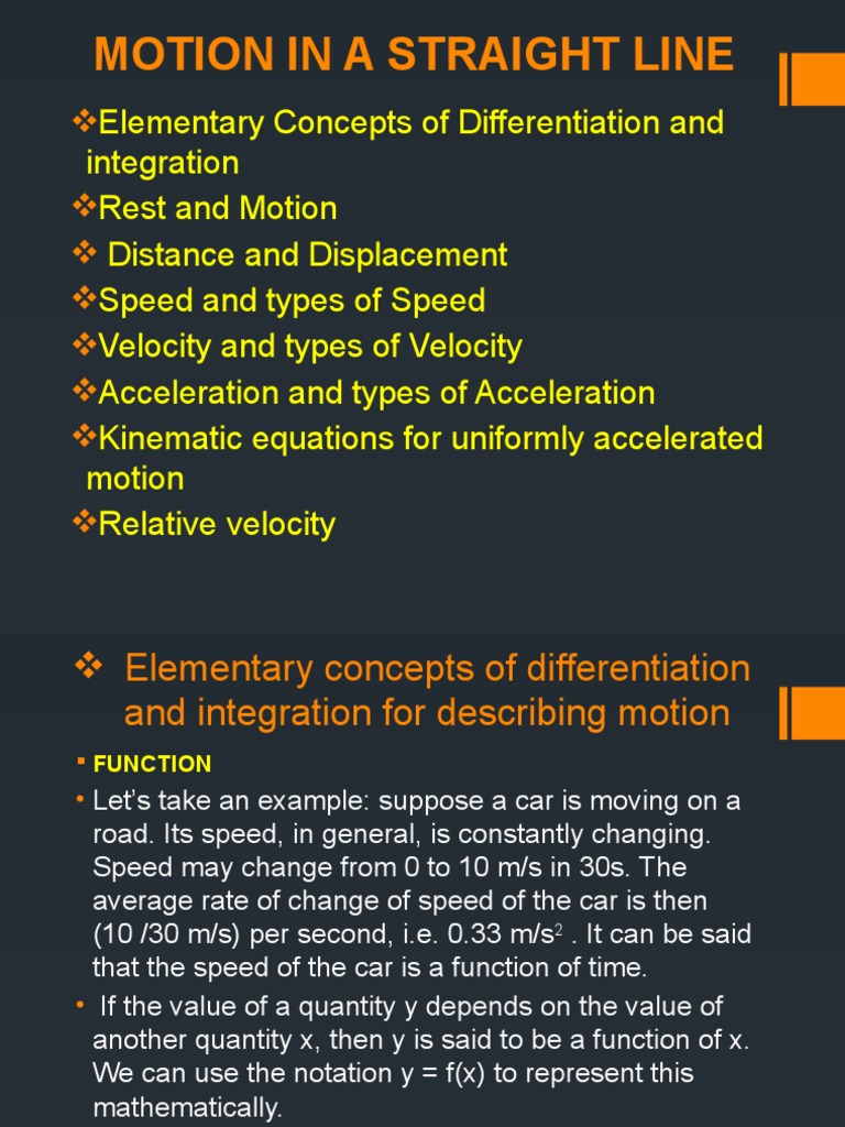 Motion in A Straight Line CH3 | PDF | Speed | Acceleration