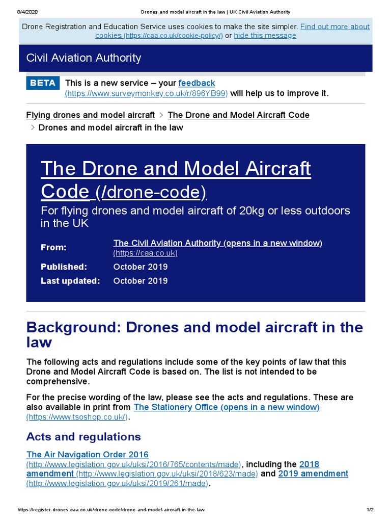 UK Drone and Model Aircraft Laws | PDF