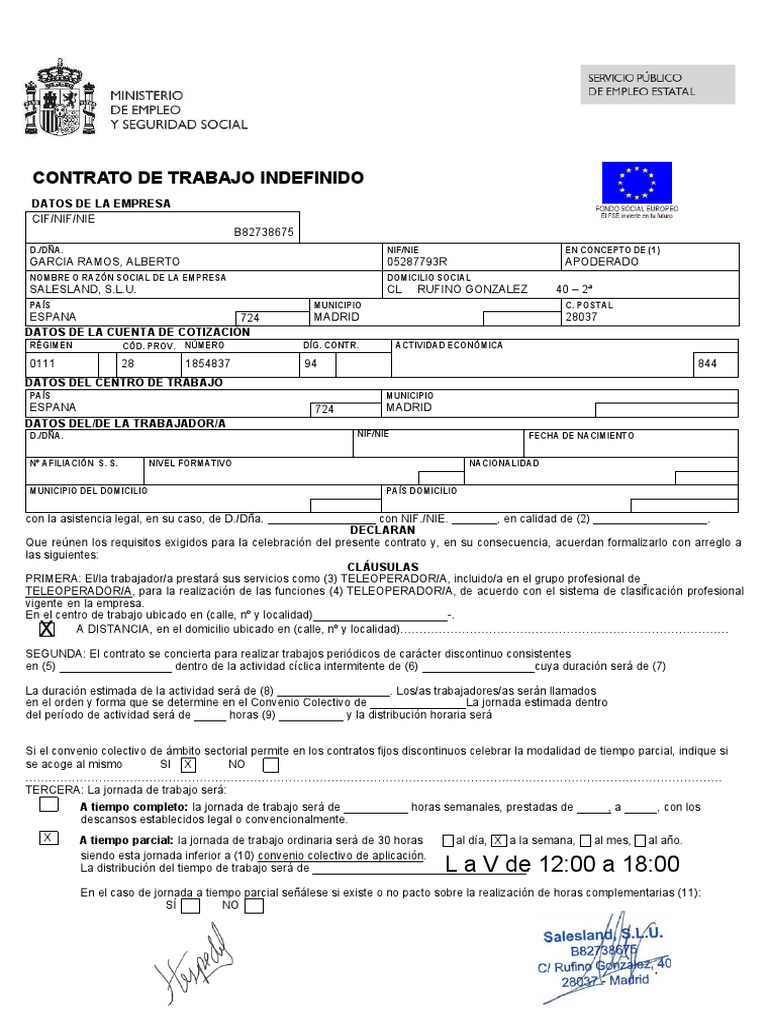 Contrato Indefinido Ordinario 30h Contact Madrid - Altas 07 09 22 de 12 ... Contrato Indefinido Ordinario 30h Contact Madrid - Altas 07 09 22 de 12 ...