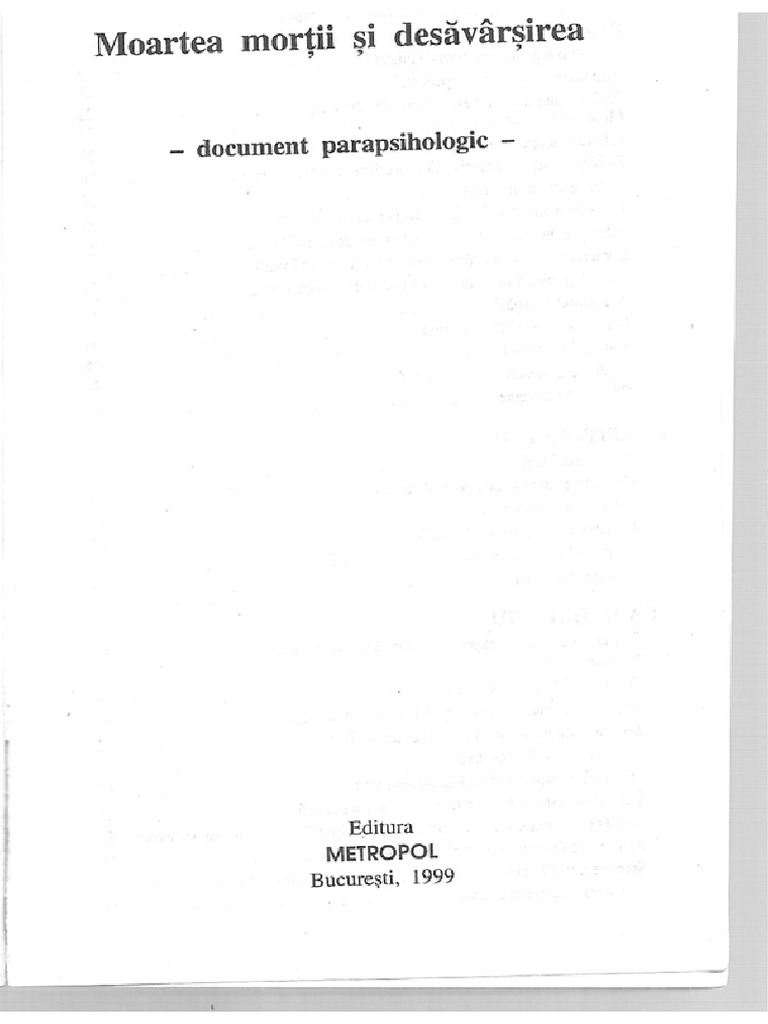 Ilie Cioara-Moartea Mortii Si Desavarsirea | PDF