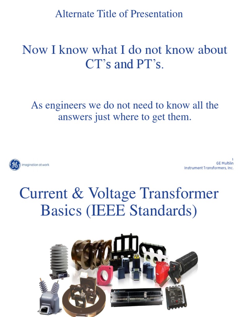 CT & PT Selection and Sizing As Per IEEE | PDF | Transformer ...