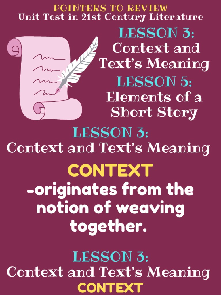 21st Pointers To Review Lesson 3 and 5 | PDF | Narration | Plot (Narrative)