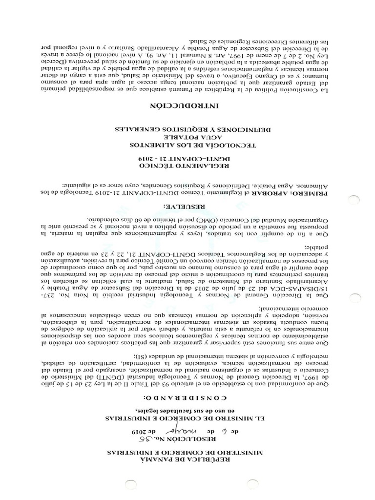 RT-21-2019 Agua Potable Reglamento 21 | PDF