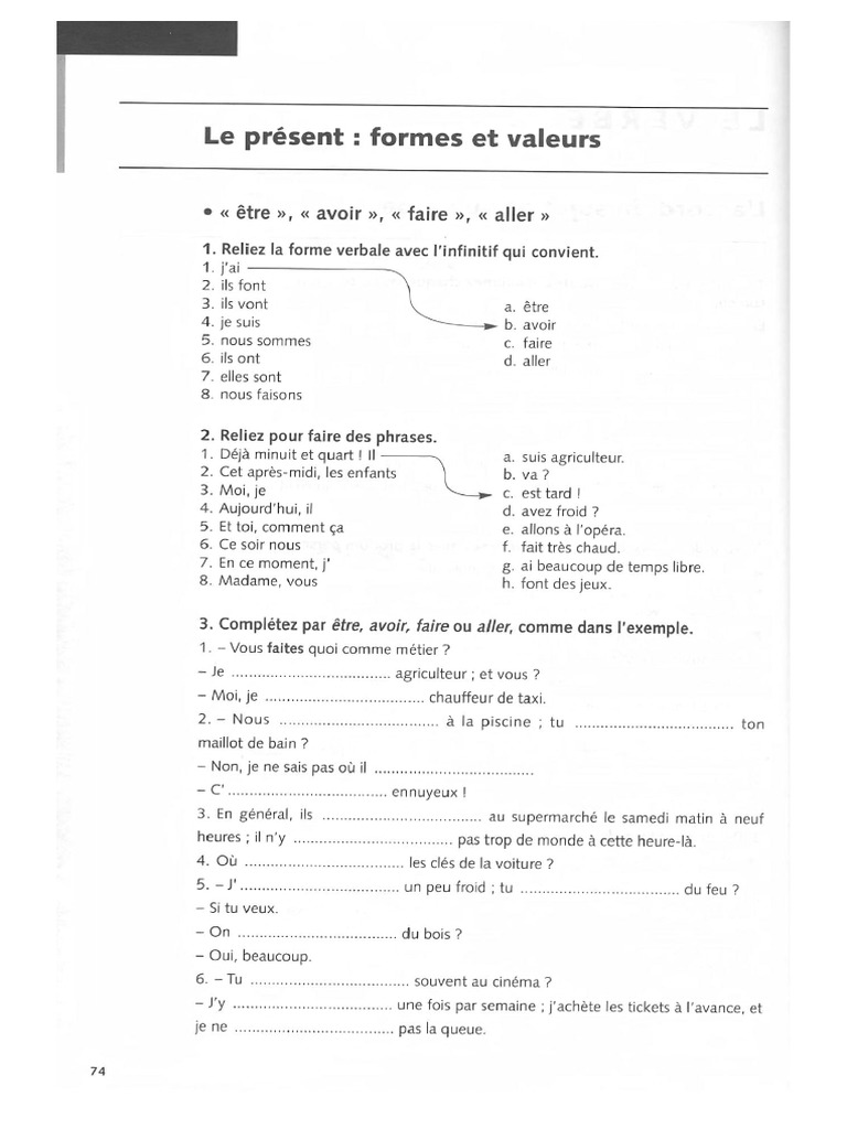 Le Présent - Exercises | PDF