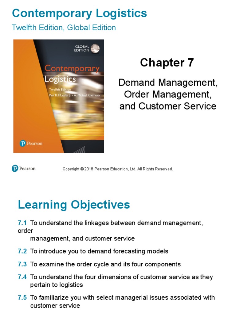 Murphy ContemporaryLogistics 12e PPT Ch07 | PDF | Forecasting | Sales