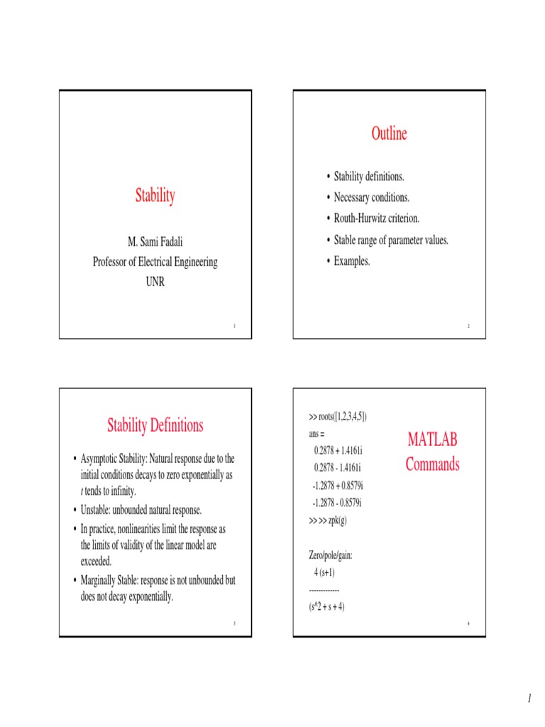 Stability Basics - Definitions & Criteria | PDF | Stability Theory ...