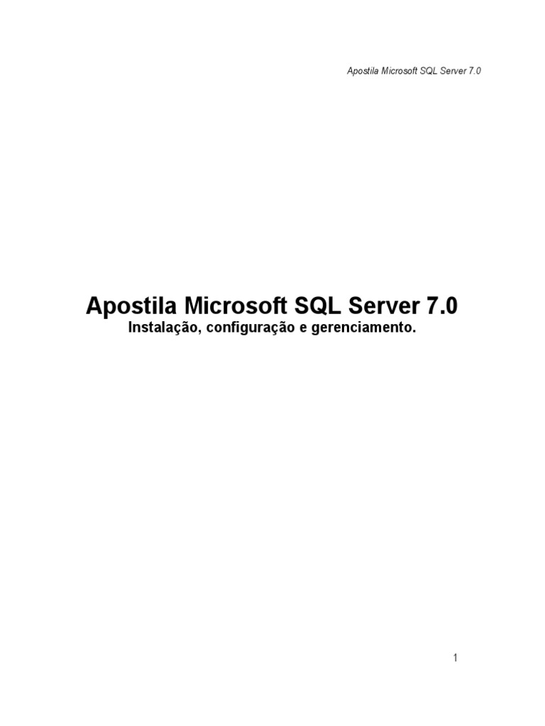 Apostila SQLGWcorrigida | PDF | Microsoft SQL Server | Tabela (banco de ...