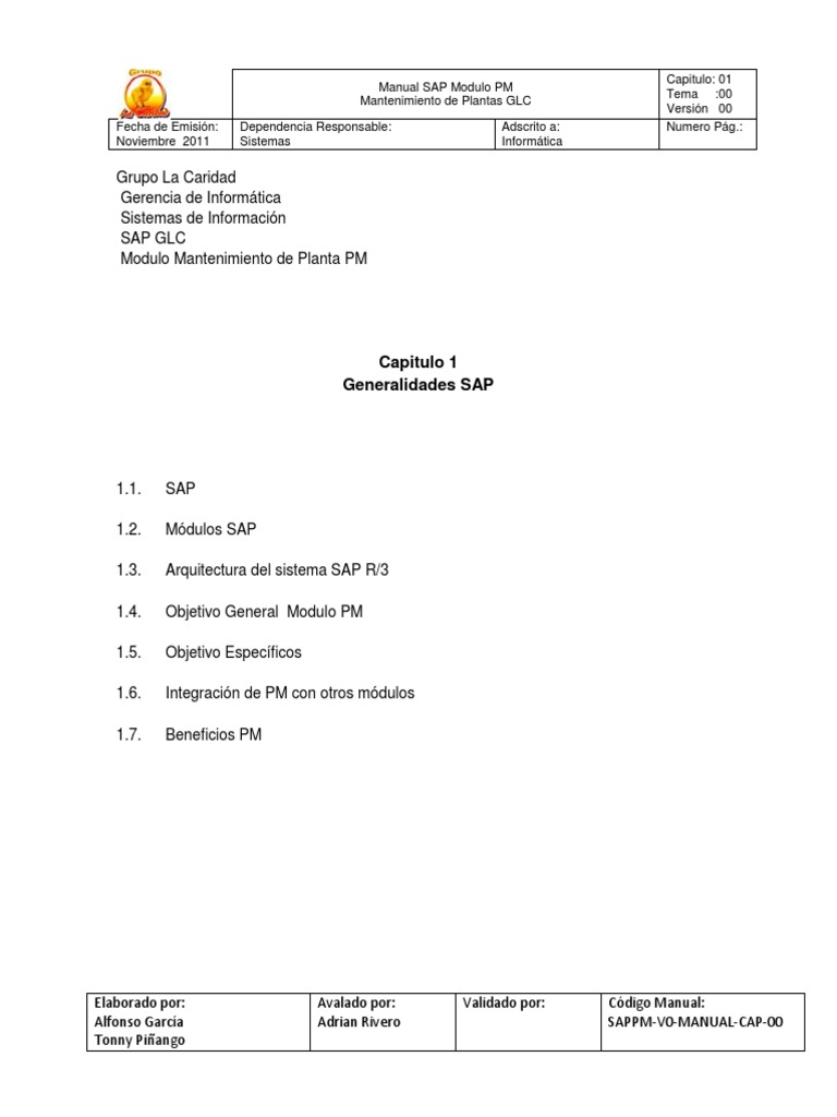 Manual SAP Modulo PM Mantenimiento de PL | PDF | Gestión de tecnología ...