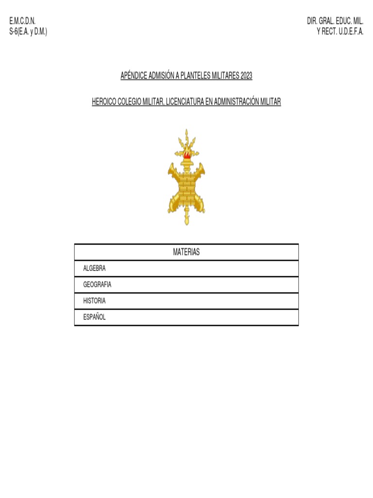 HCM Lic Admon Mil 2023 | PDF | Ciencias de la Tierra