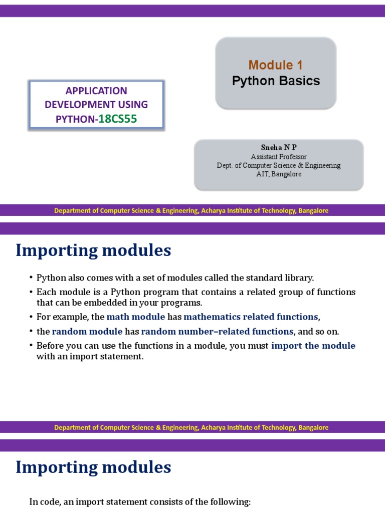 Python Basics Module 1 Pdf Parameter Computer Programming Scope