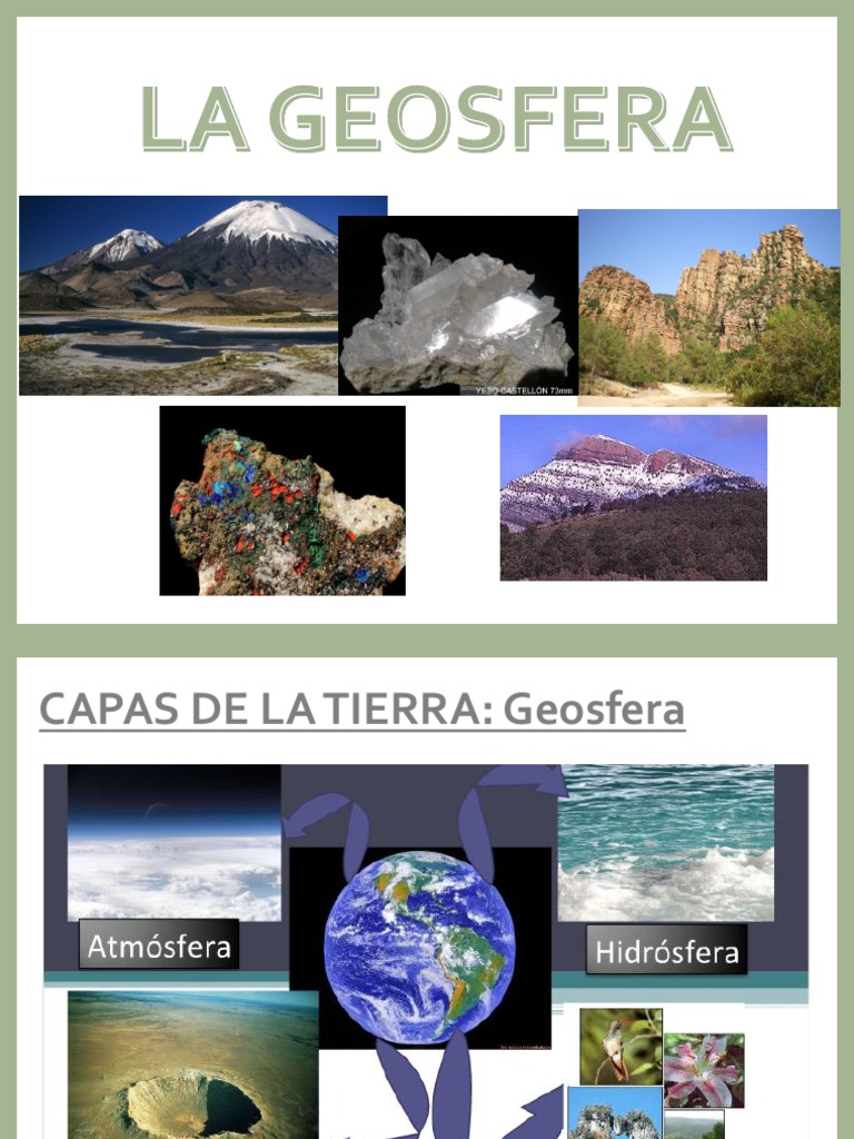 La Geosfera Presentación | PDF | Minerales | Tierra