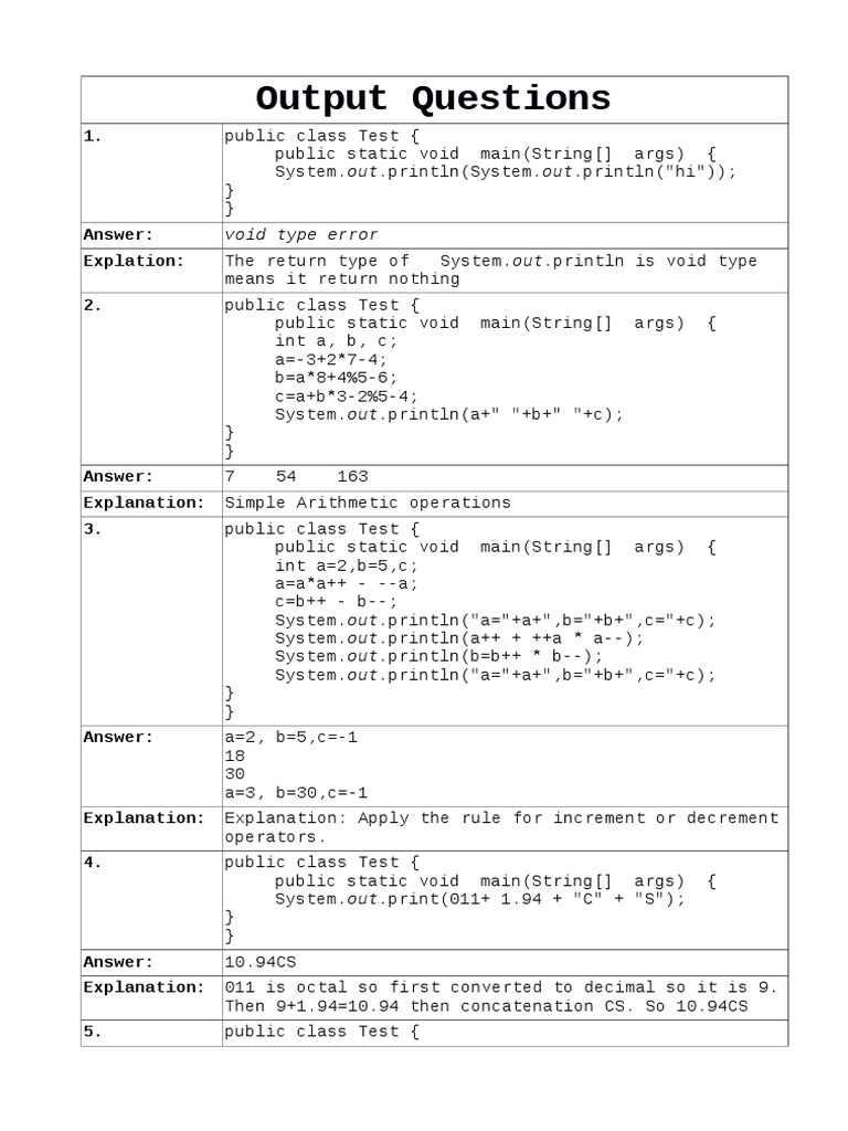 Icp Output Question (With Ans) - 1 | PDF | Integer (Computer Science) | Boolean Data Type