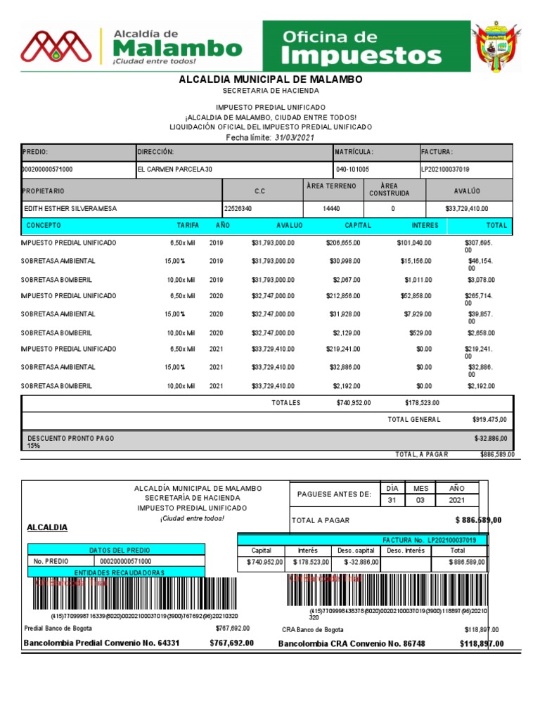 Certificado de Impuesto Predial | PDF