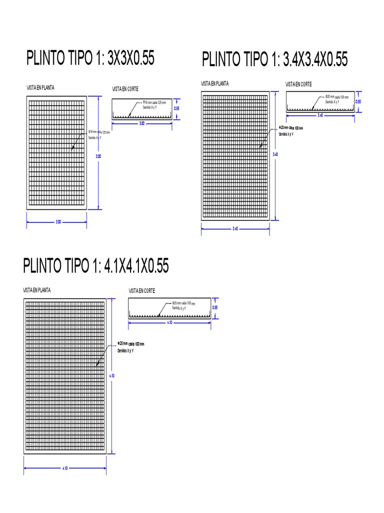 DETALLE ESTRUCTURAL PLINTOS-Modelo | PDF