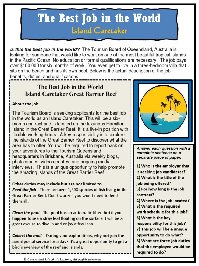 The Best Job in The World: Island Caretaker | PDF | Science & Mathematics