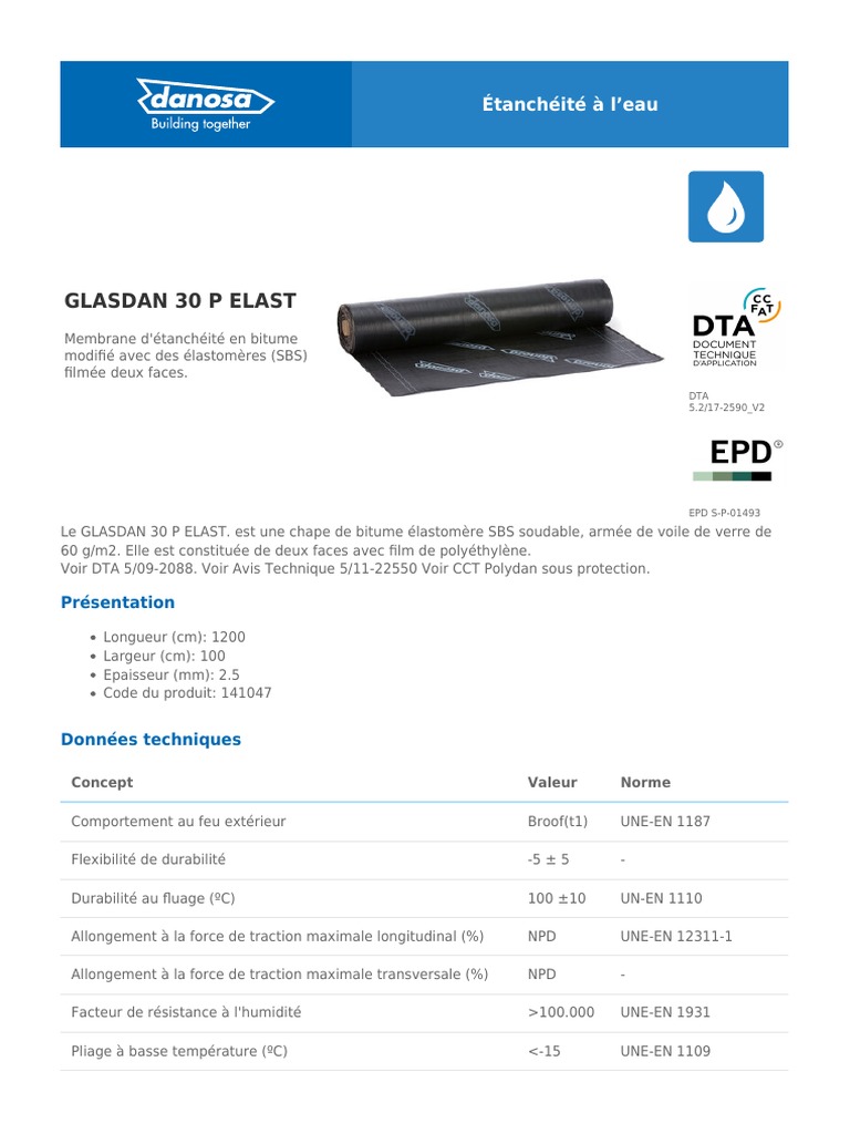 Danosa - GLASDAN 30 P ELAST | PDF