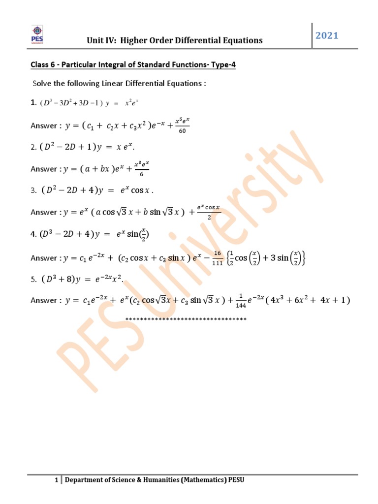Advanced Differential Equations | PDF