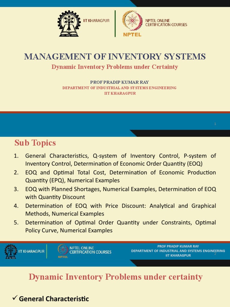 Week 5 Lecture Material MOIS | PDF | Inventory | Mathematical Optimization Week 5 Lecture Material MOIS | PDF | Inventory | Mathematical Optimization