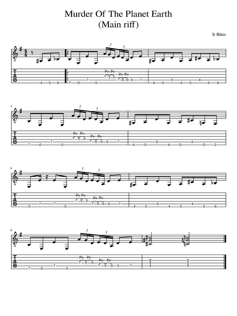 Murder of The Planet Earth Riff | PDF