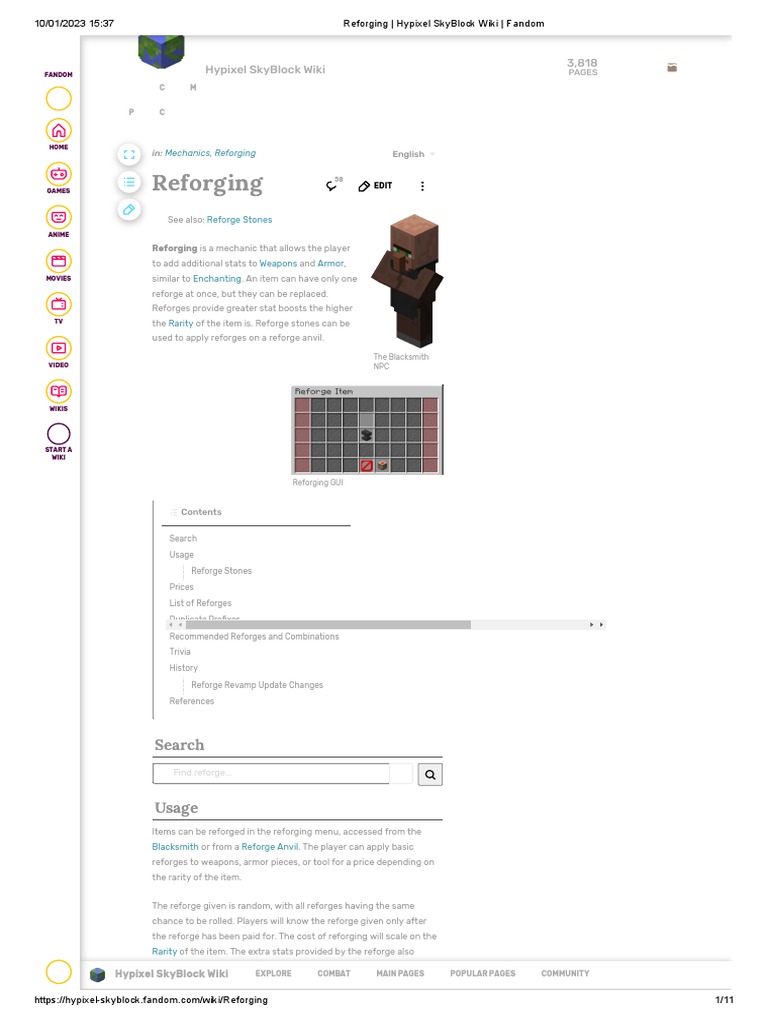 Reforging - Hypixel SkyBlock Wiki - Fandom | PDF