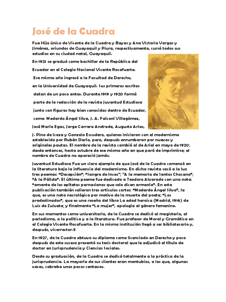 José de La Cuadra | Descargar gratis PDF | Ecuador