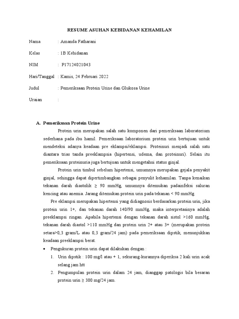 Pemeriksaan Protein Urine Dan Glukosa Urine | PDF Pemeriksaan Protein Urine Dan Glukosa Urine | PDF