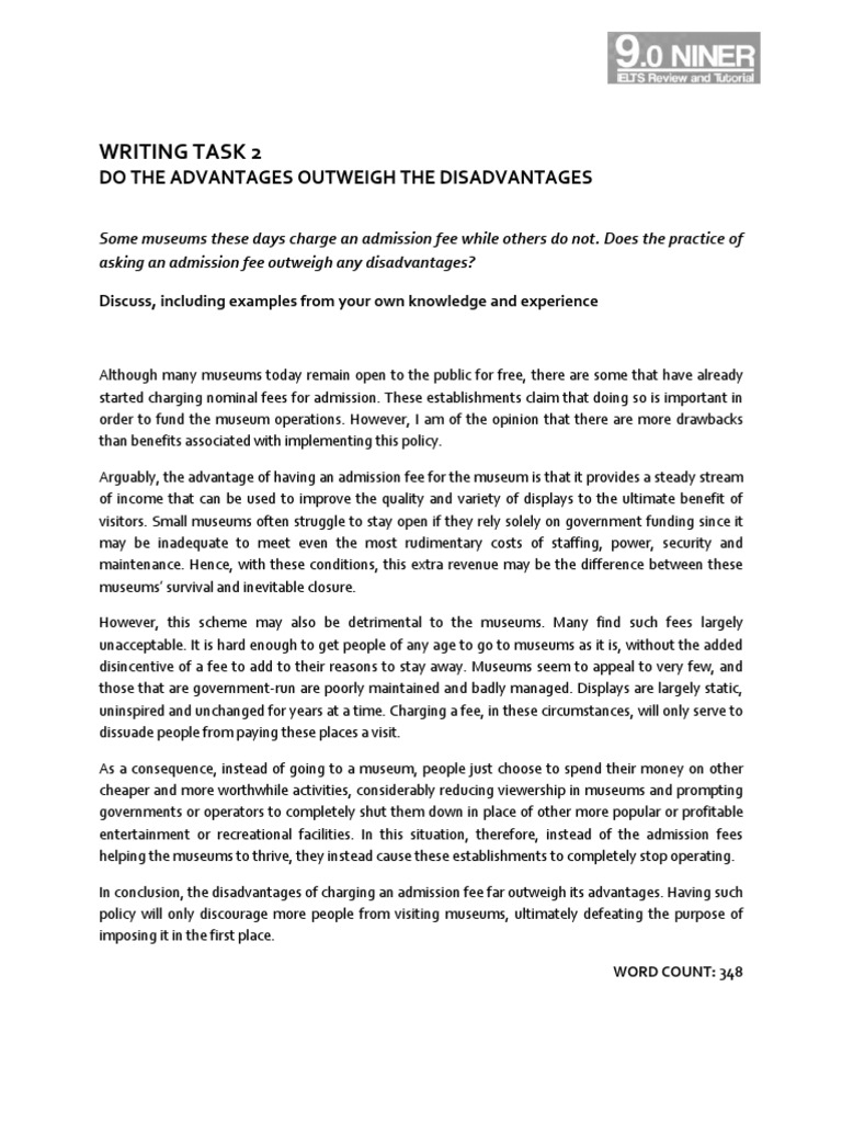 Do The Advantages Outweigh The Disadvantages | PDF | Fee | Museum