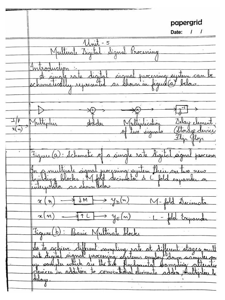 Unit 4-Multi-Rate Digital Signal Processing | PDF