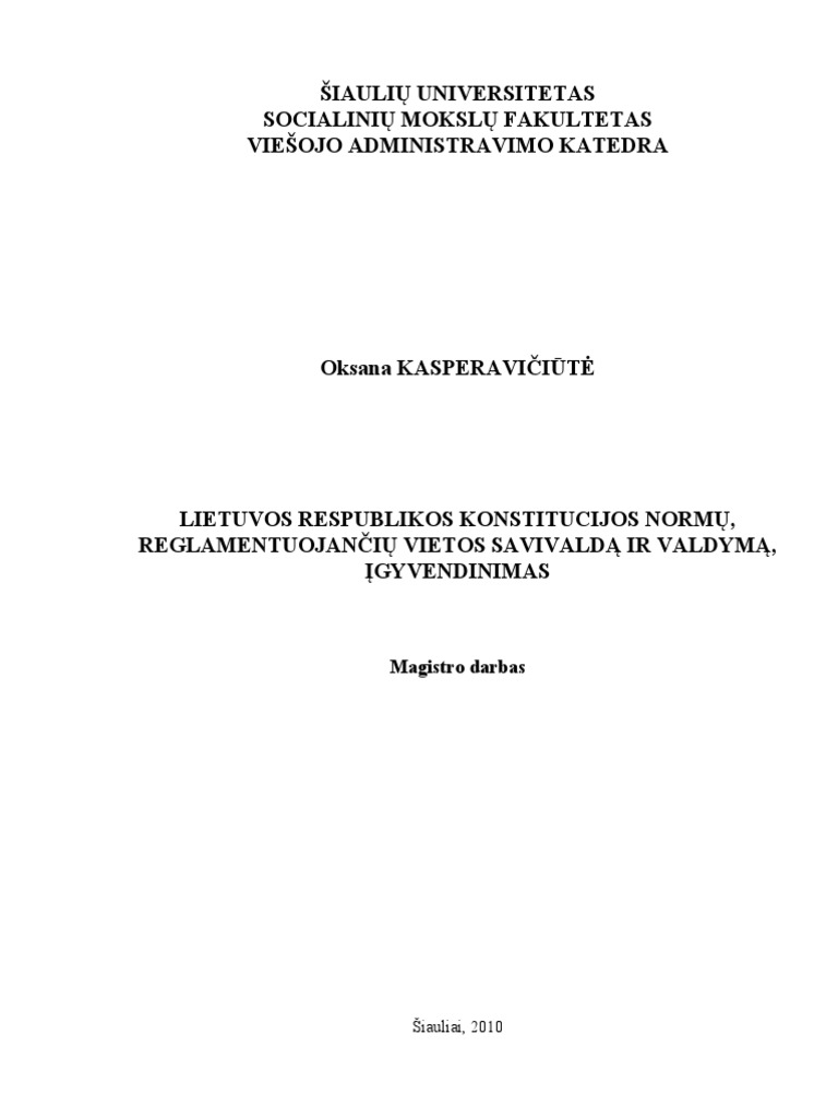 Magistrinis Darbas | PDF