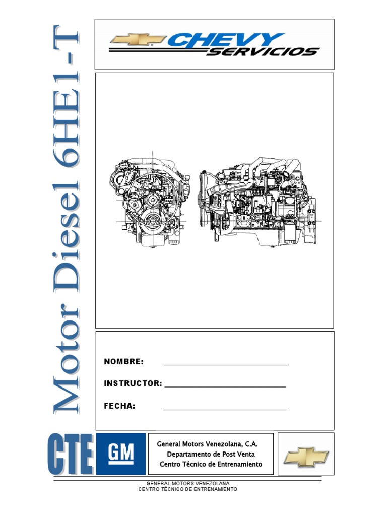 Motor Diesel 6HE1-T | PDF | Pistón | Inyección de combustible