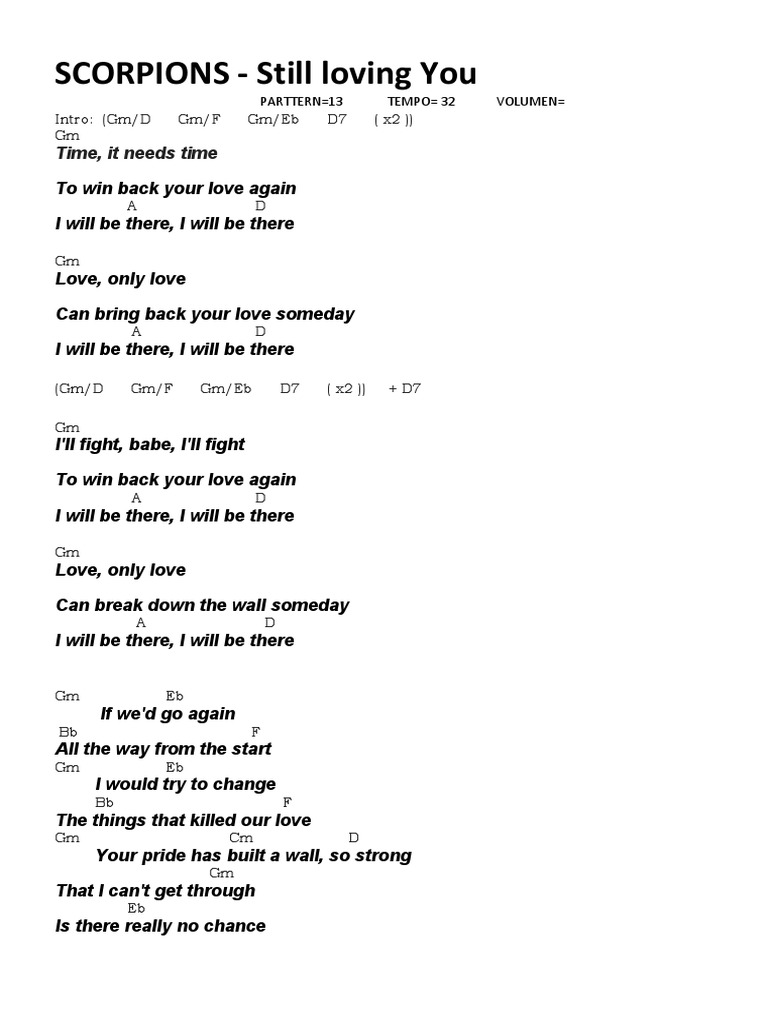 Still Loving You SCORPIONS | PDF