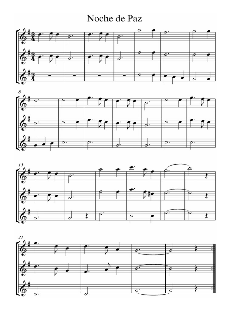 Noche de Paz Trio Flautas | PDF