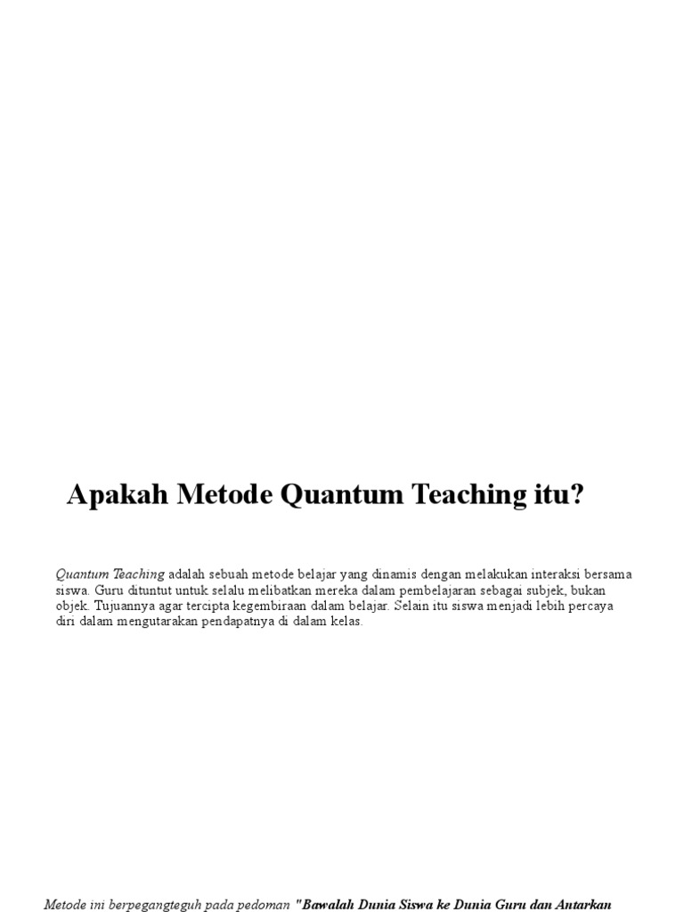 Quantum Teaching | PDF