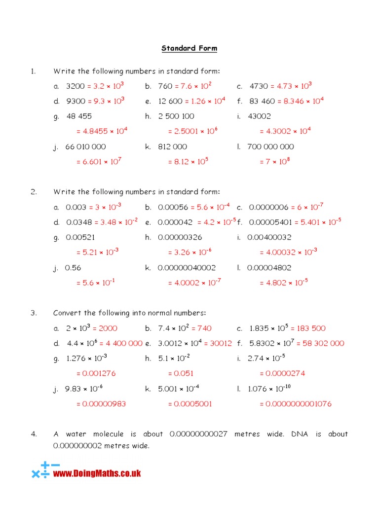 Standard Form Answer Sheet | PDF