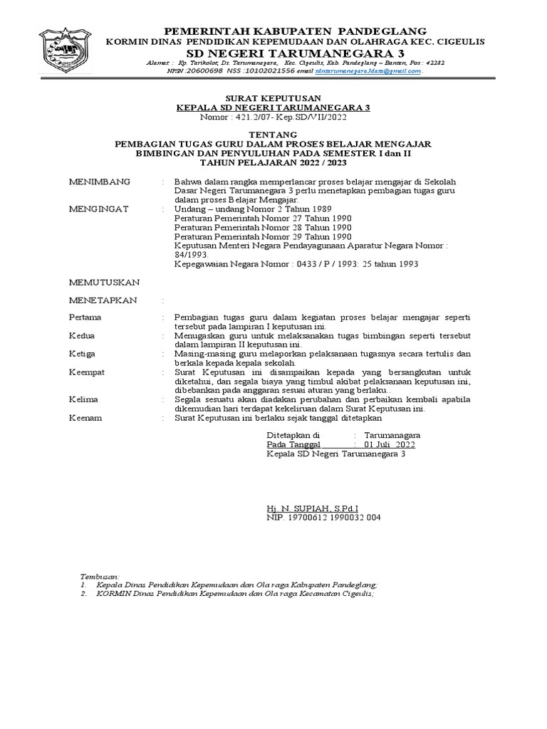 SKBM Terbaru Sdntarumanegara3 2022 | PDF
