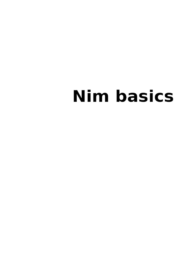 Nim Basics | Download Free PDF | Control Flow | Boolean Data Type Nim Basics | Download Free PDF | Control Flow | Boolean Data Type